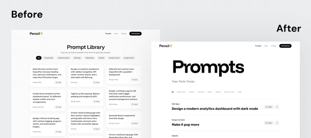 Pencil – Design on canvas. Land in code.